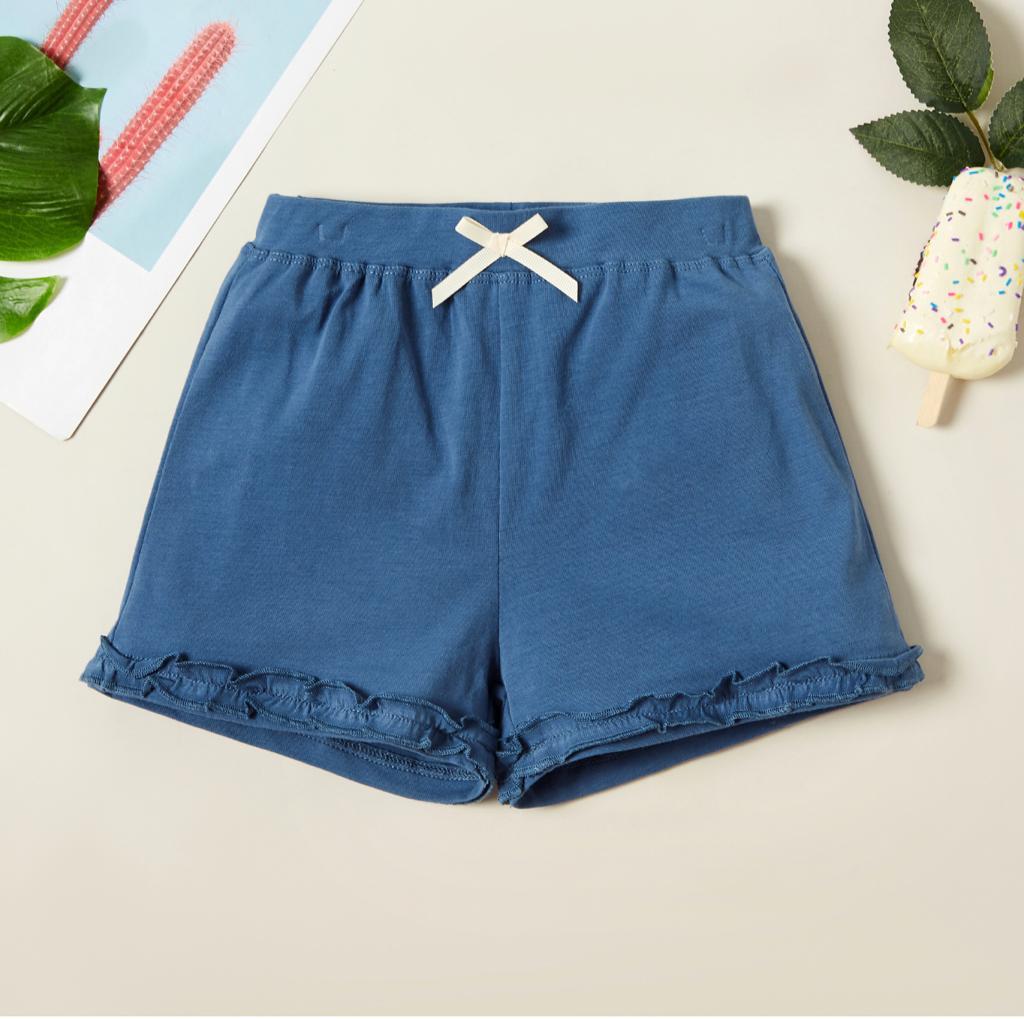 Short azul con chongo blanco para el verano. – Crece Kids