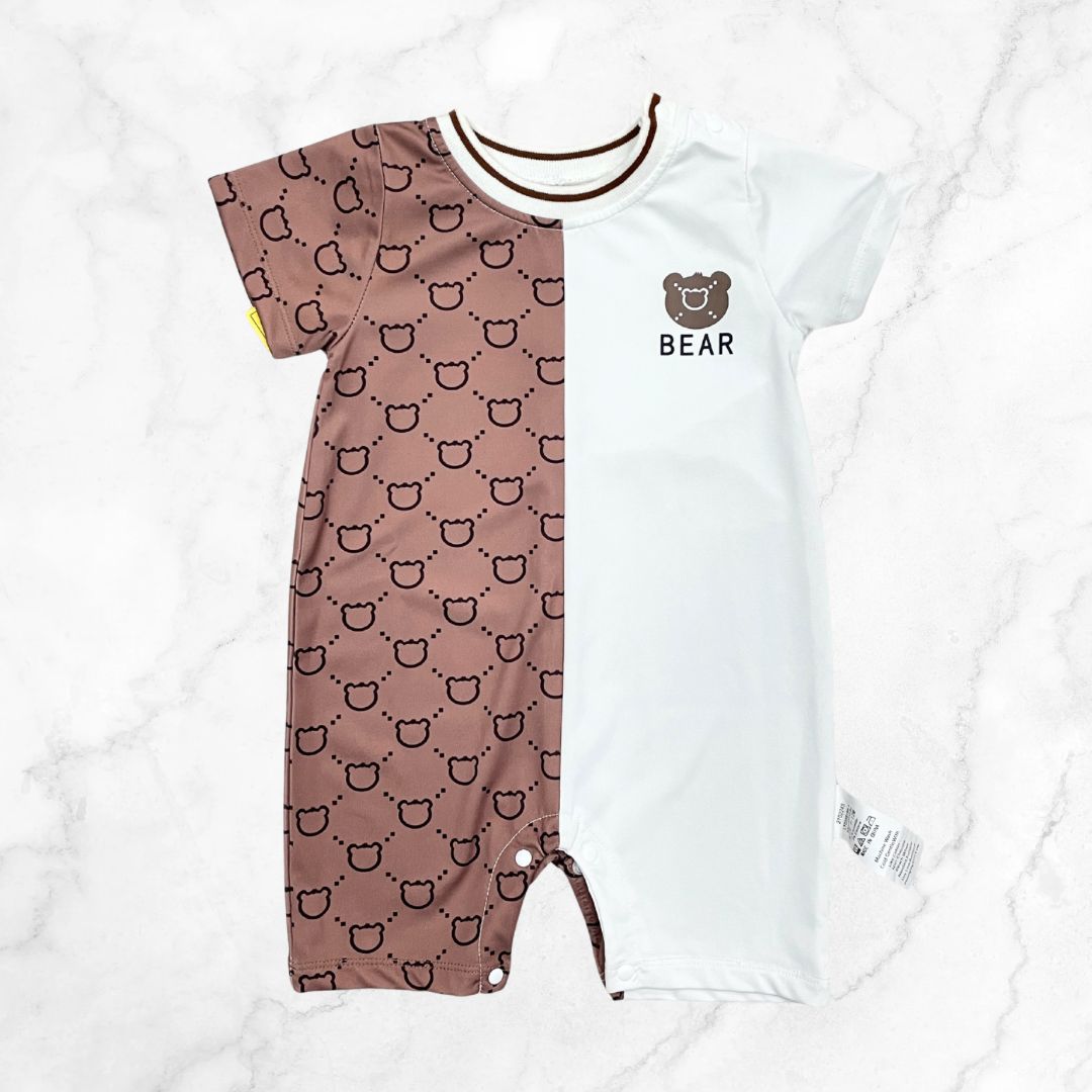 Mameluco blanco con cafe de oso – Crece Kids